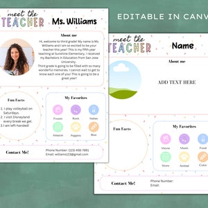 Meet the Teacher Editable Template | Back to School Template | Editable ...