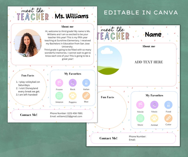 Meet the Teacher Editable Template Back to School Template Editable ...
