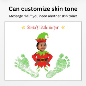 Elf Footprint Art | Baby's First Christmas Handprint Footprint Activity ...