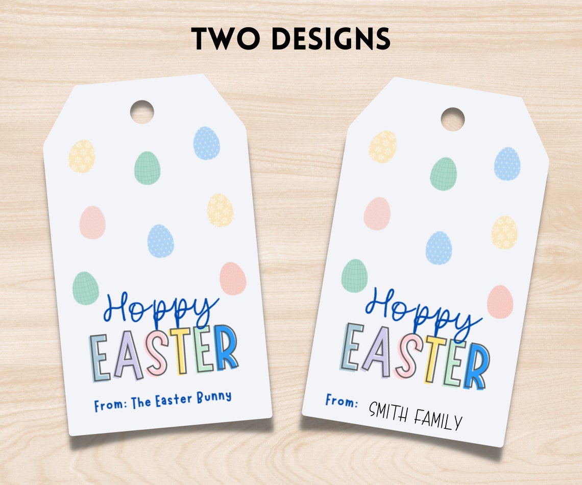 Printable Easter Gift Tag | Easter Basket Tag | Hoppy Easter Tag ...