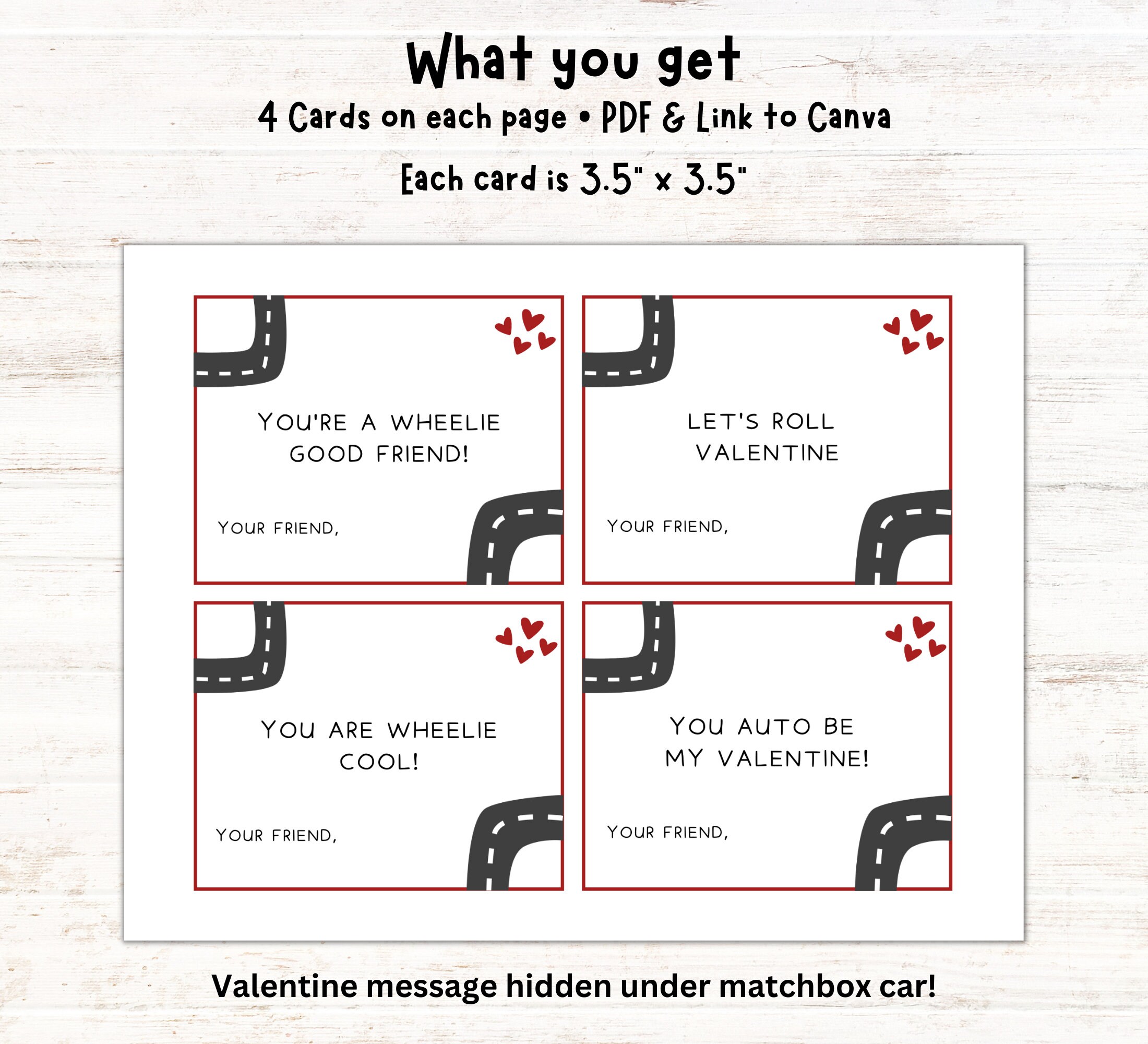 Printable Car Classroom Valentines Cards Boy Valentines Race Car ...