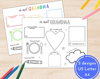 All About Grandma Mother's Day Keepsake | Printable All About Grandma ...