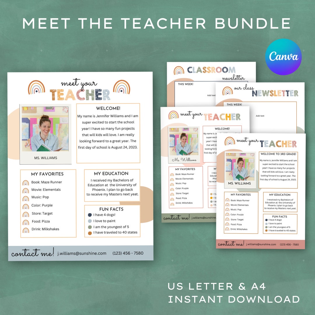 Meet the Teacher Editable Template | Back to School Template | Editable ...