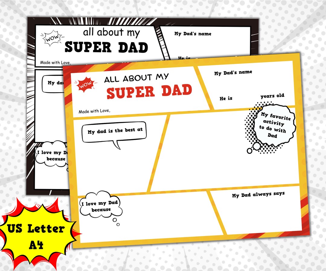 All About My Dad Comic Strip Questionnaire | First Father's Day ...