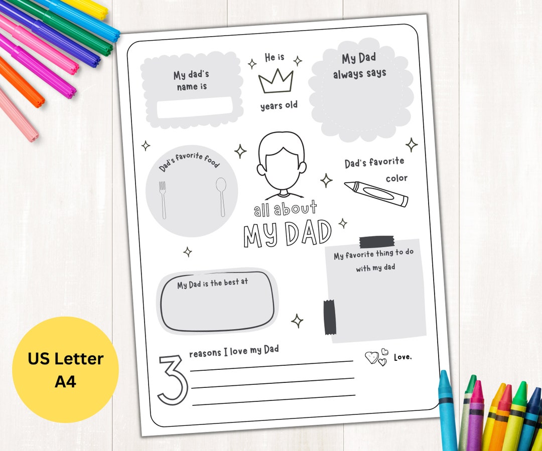 Father's Day All About My Dad Questionnaire | First Father's Day ...