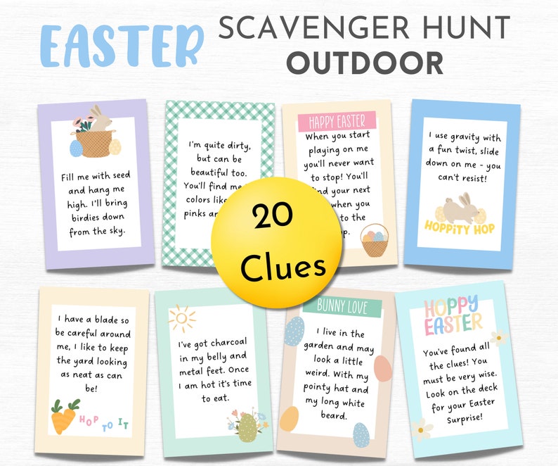 Outdoor Easter Scavenger Hunt Printable Easter Treasure Hunt Easter Egg ...