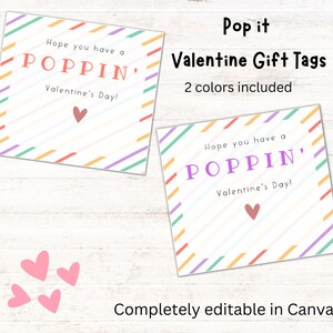 Pop It Valentine Gift Tags | Printable Classroom Valentines | Pop It ...