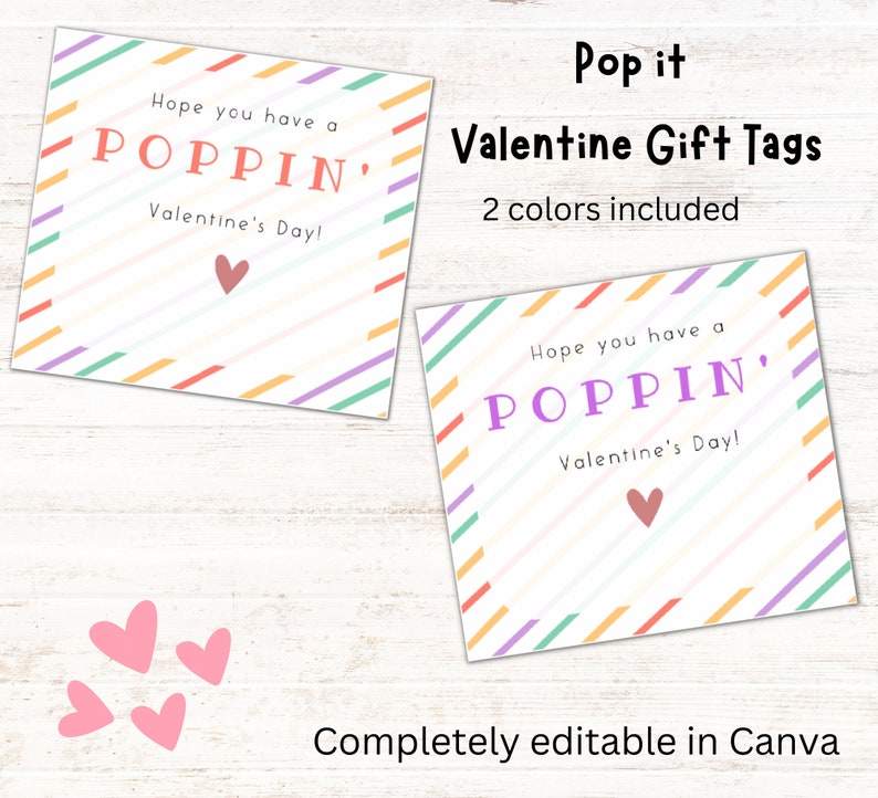 Pop It Valentine Gift Tags Printable Classroom Valentines Pop It Fidget ...