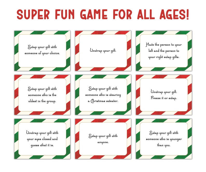 Christmas Gift Exchange White Elephant Party Game Yankee Swap Gift ...