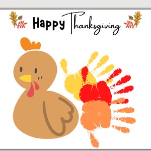 Printable Thanksgiving Handprint Activity | Turkey Handprint Art ...