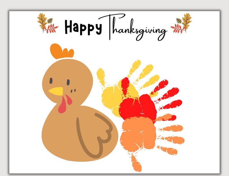 Printable Thanksgiving Handprint Activity Turkey Handprint - Etsy
