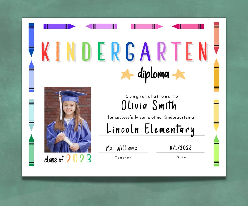 Printable Kindergarten Graduation Diploma Kindergarten Certificate ...