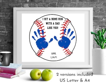 Father's Day Daddy Handprint Craft Printable Baseball Handprint Art ...