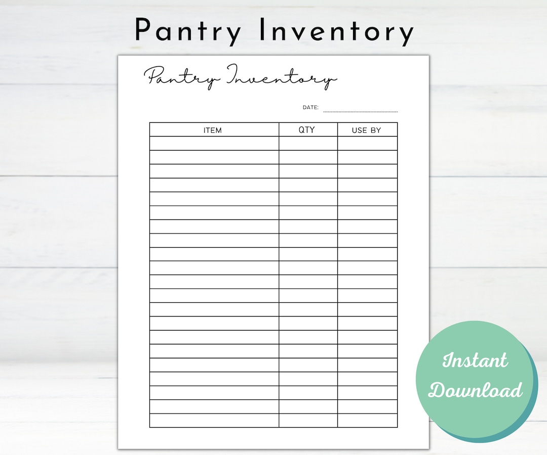 Printable Pantry Inventory | Pantry Organization | Kitchen Inventory ...