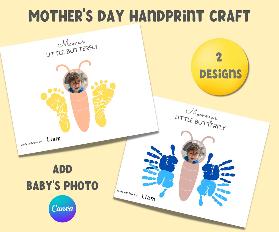 Mothers Day Butterfly Handprint Craft | Happy Mothers Day Activity ...