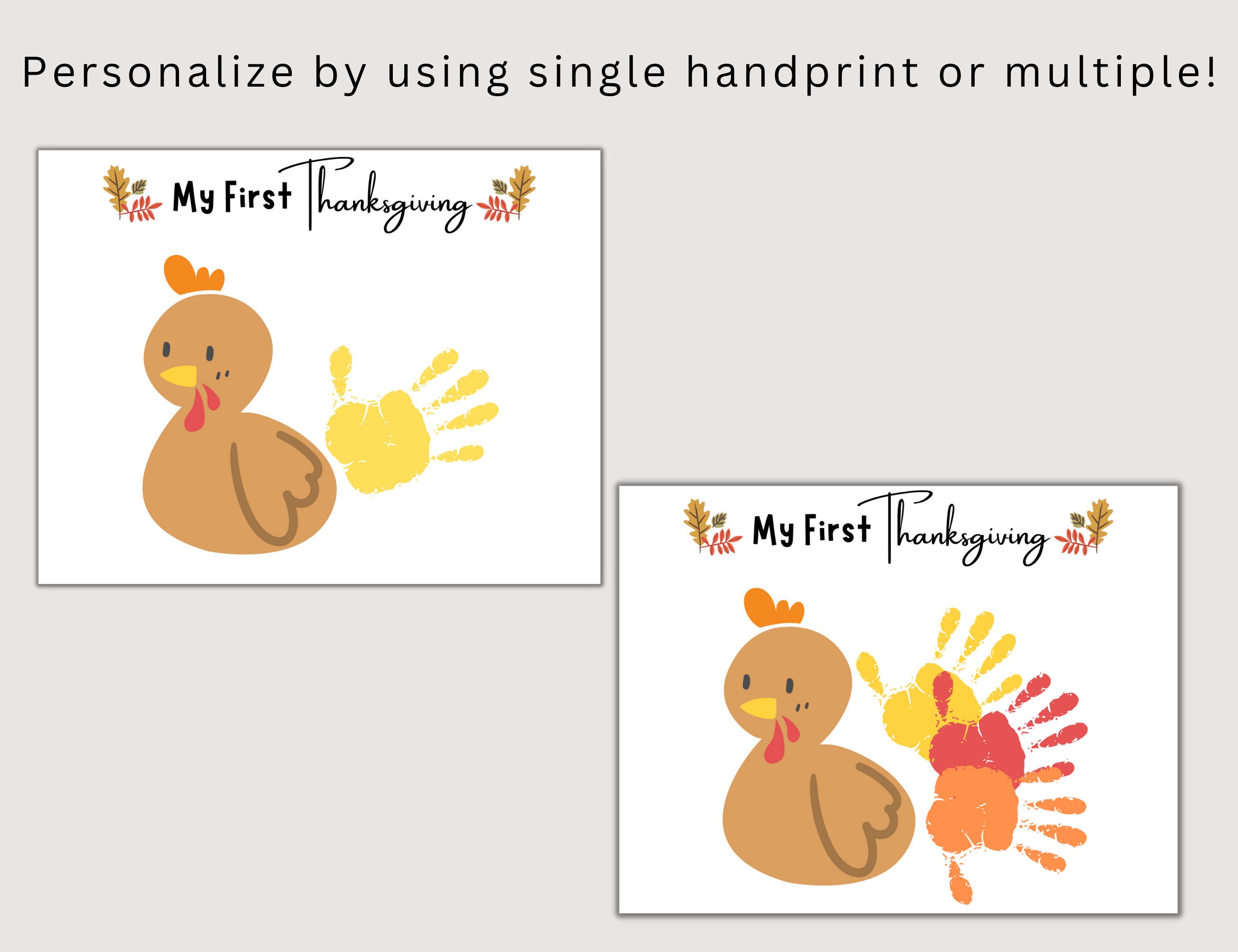 Baby's First Thanksgiving Handprint Activity Turkey Handprint Art ...