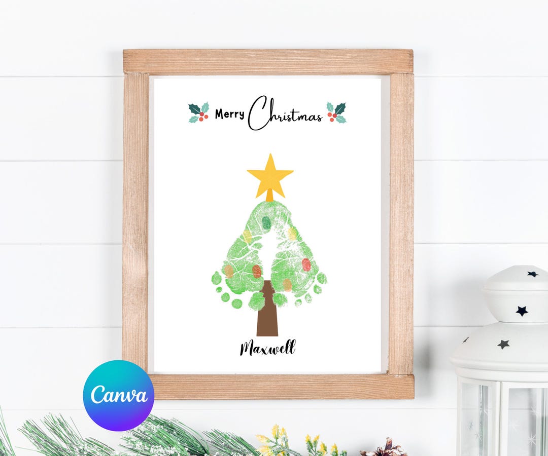 Baby's First Christmas Footprint Activity | Christmas Tree Footprint ...