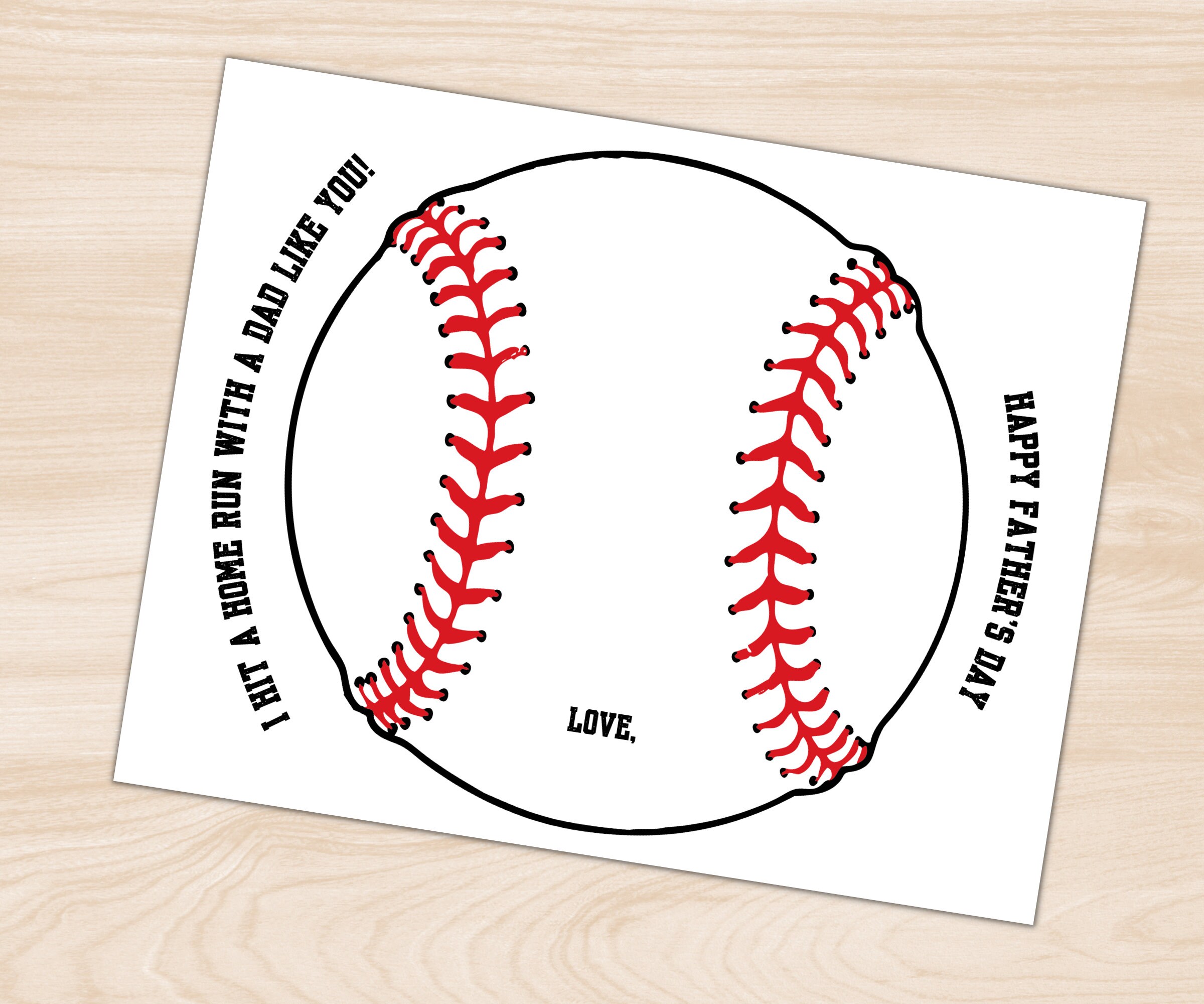 Father's Day Dad Handprint Craft Printable Baseball - Etsy
