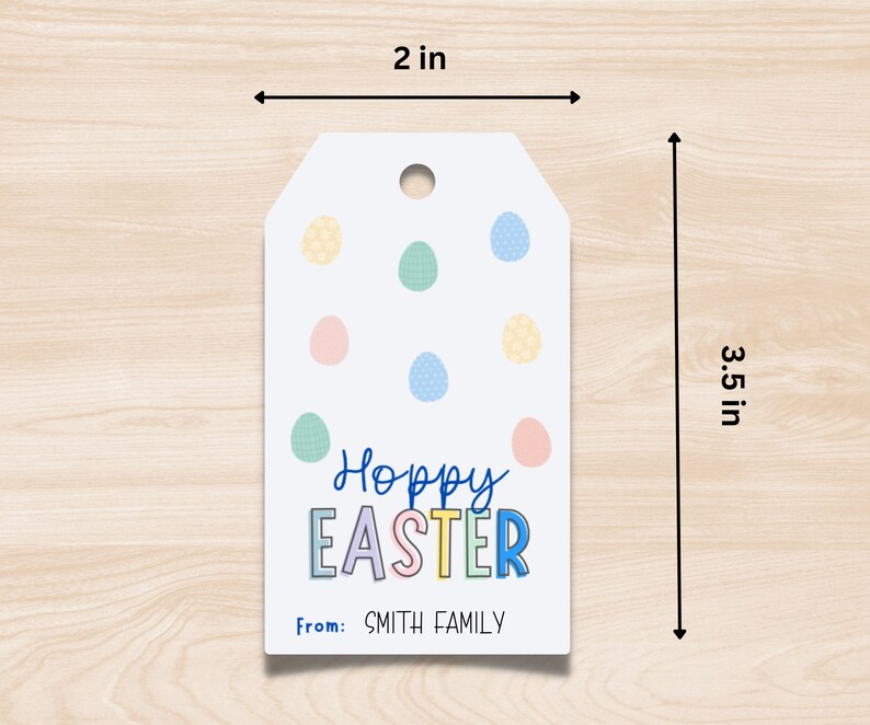 Printable Easter Gift Tag Easter Basket Tag Hoppy Easter - Etsy