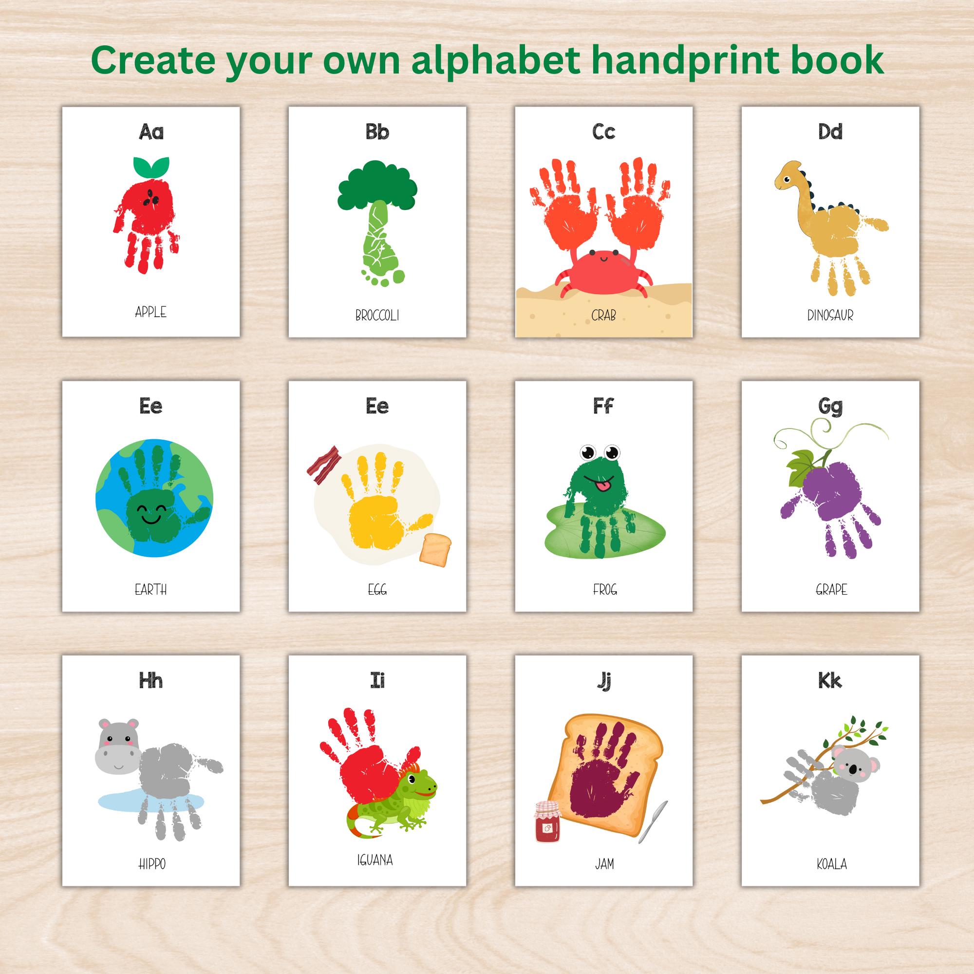 Alphabet Handprint Book | Handprint Art Keepsake | Toddler and ...