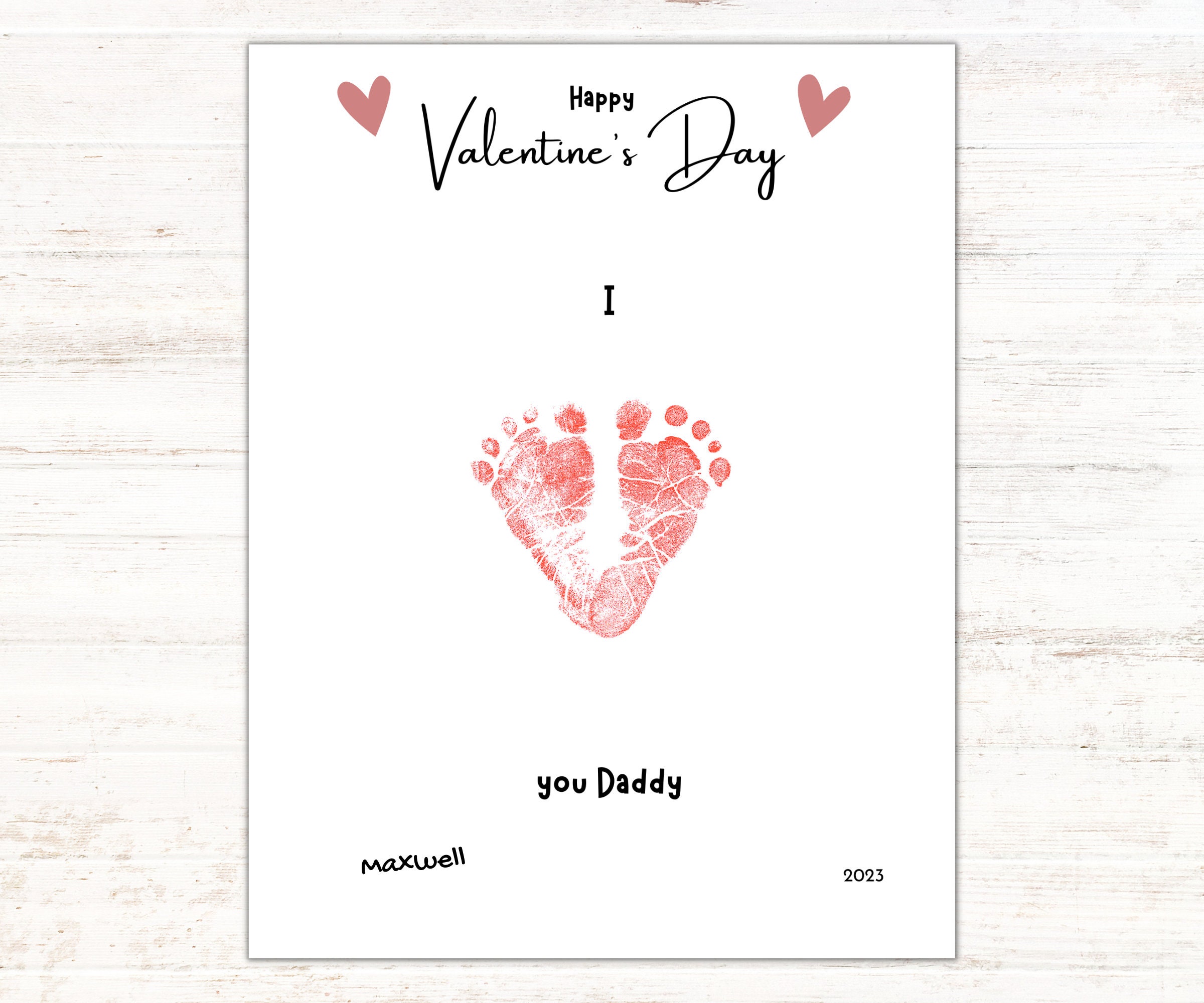 Valentine Handprint Footprint Art Babys First Valentine DIY Valentine ...