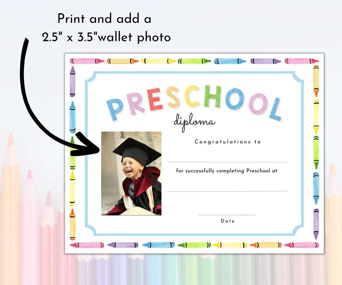Printable Preschool Graduation Diploma Preschool Certificate - Etsy
