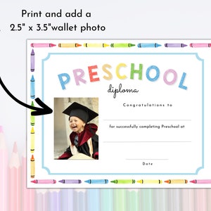 Printable Preschool Graduation Diploma | Preschool Certificate Editable ...