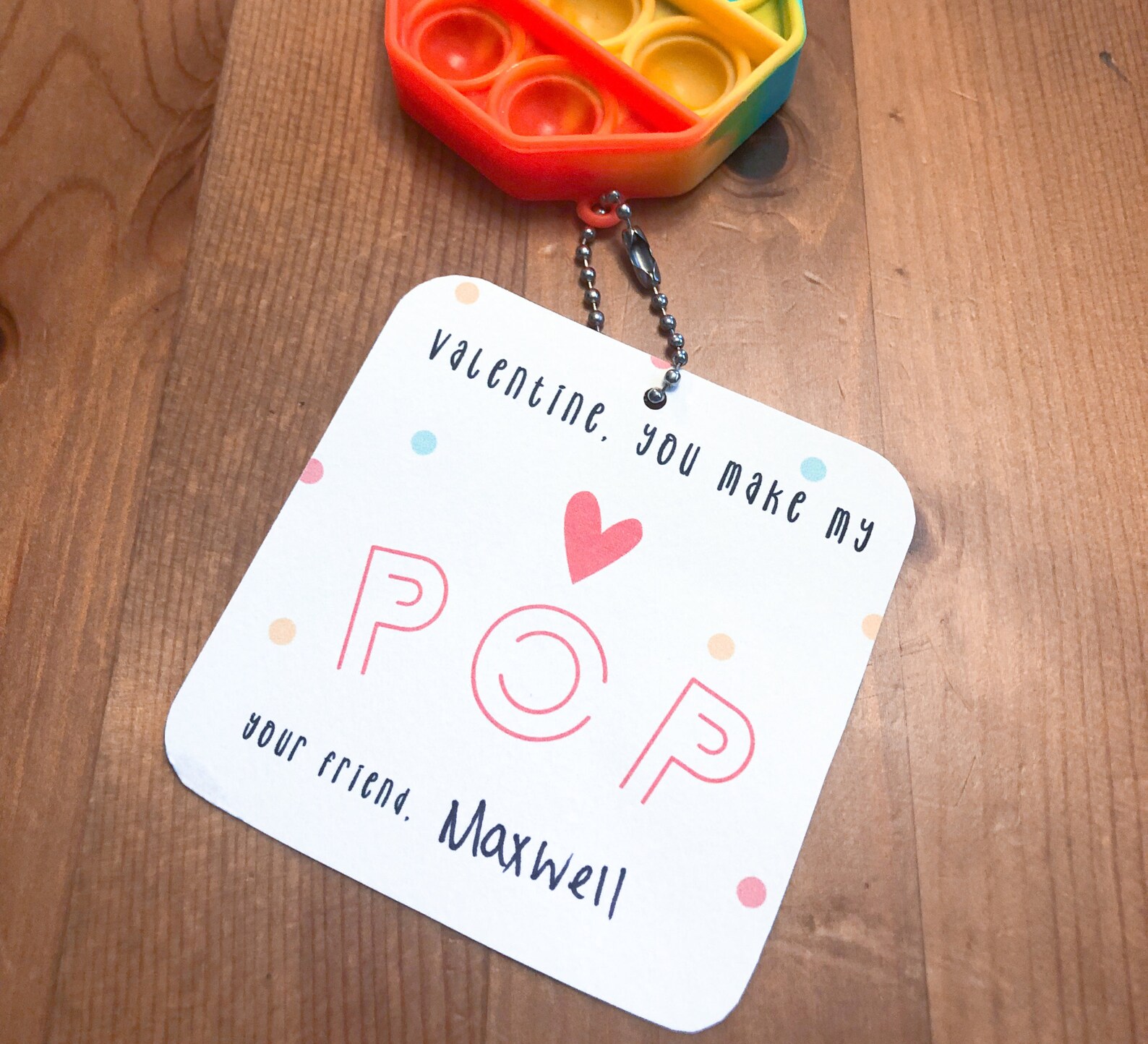 Pop It Valentine Gift Tags Printable Classroom Valentines Pop It Fidget ...