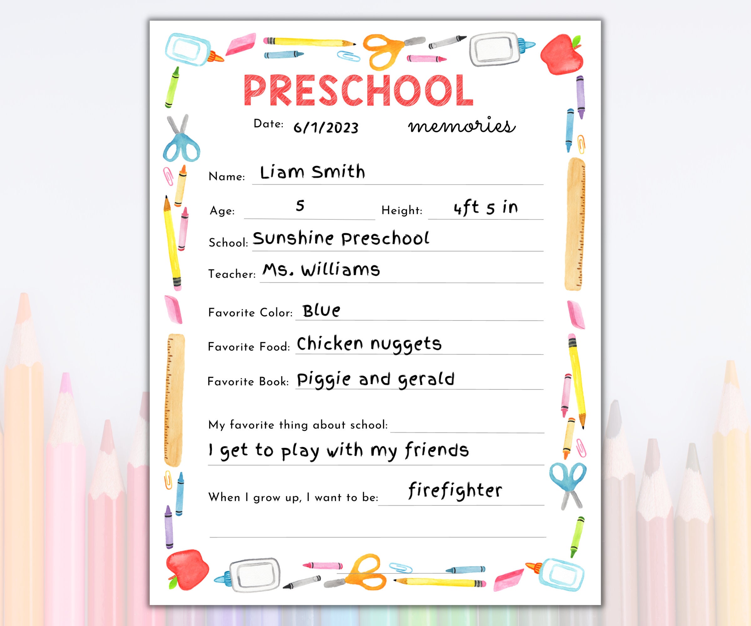 Preschool Graduation Keepsake School Memory Book Preschool Graduation ...
