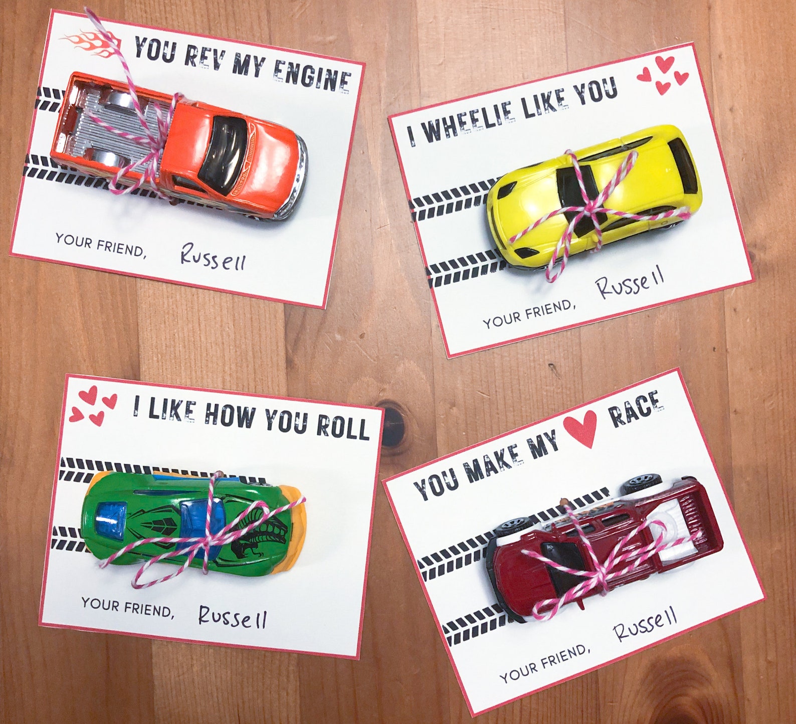 Printable Car Classroom Valentines Cards | Boy Valentines | Race Car ...