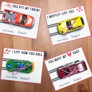 Printable Car Classroom Valentines Cards | Boy Valentines | Race Car ...