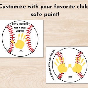 Father's Day Daddy Handprint Craft | Printable Baseball Handprint Art ...
