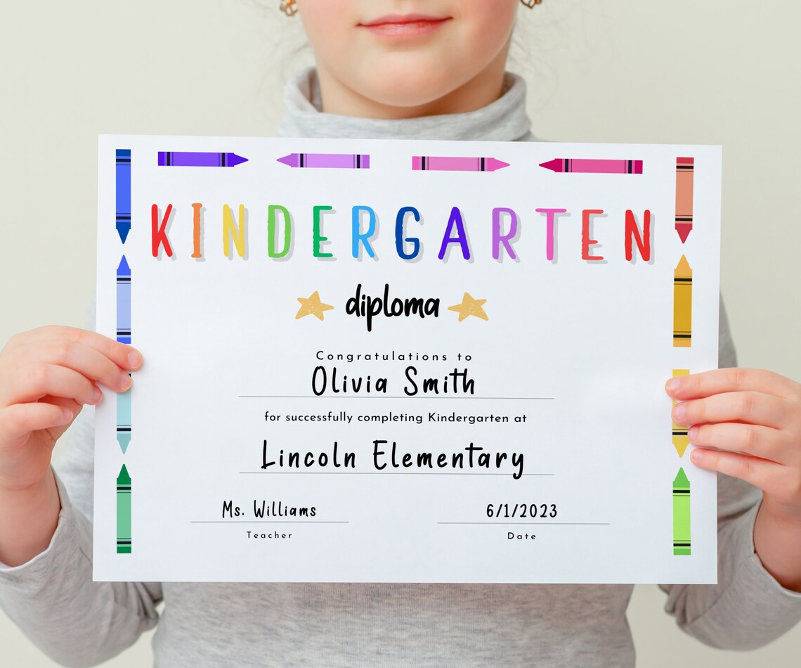 Printable Kindergarten Graduation Diploma | Kindergarten Certificate ...