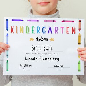 Printable Kindergarten Graduation Diploma | Kindergarten Certificate ...