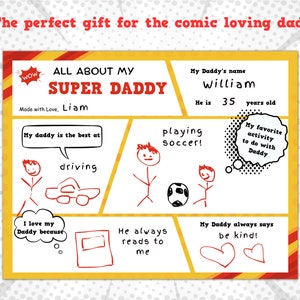 All About My Dad Comic Strip Questionnaire | First Father's Day ...
