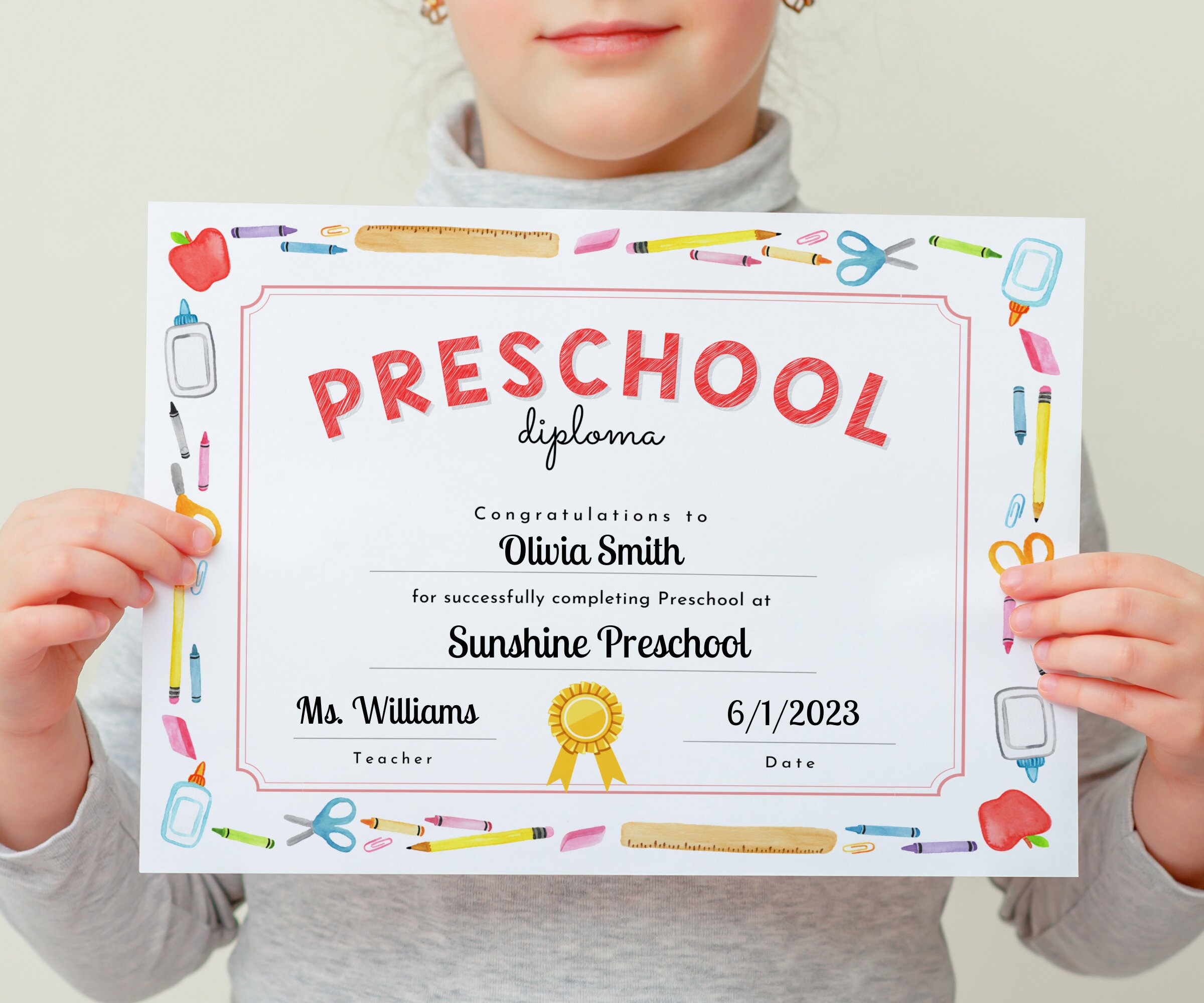 Printable Preschool Graduation Diploma Preschool Certificate - Etsy