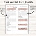 Net Worth Tracker Printable | Net Worth Annual Worksheet | Monthly ...