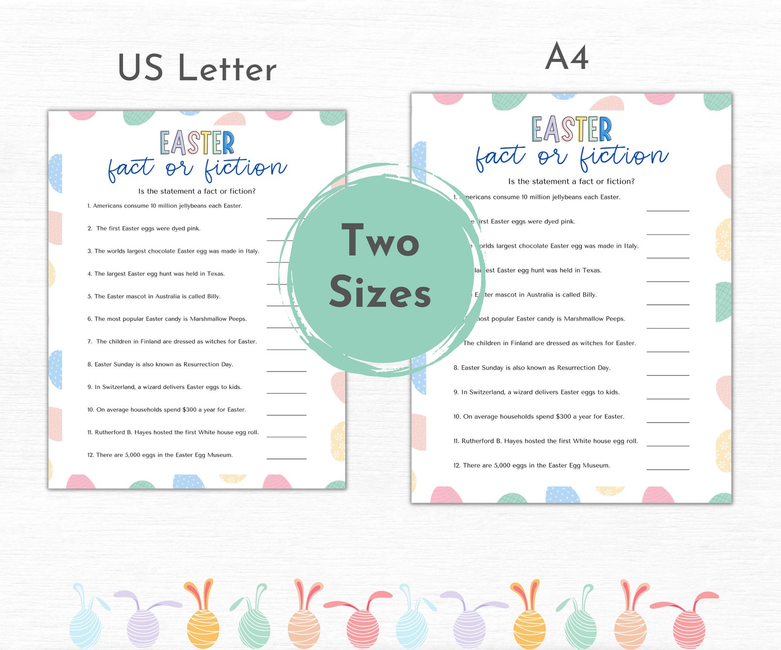 Printable Easter Fact or Fiction Game Family Game Night Easter ...