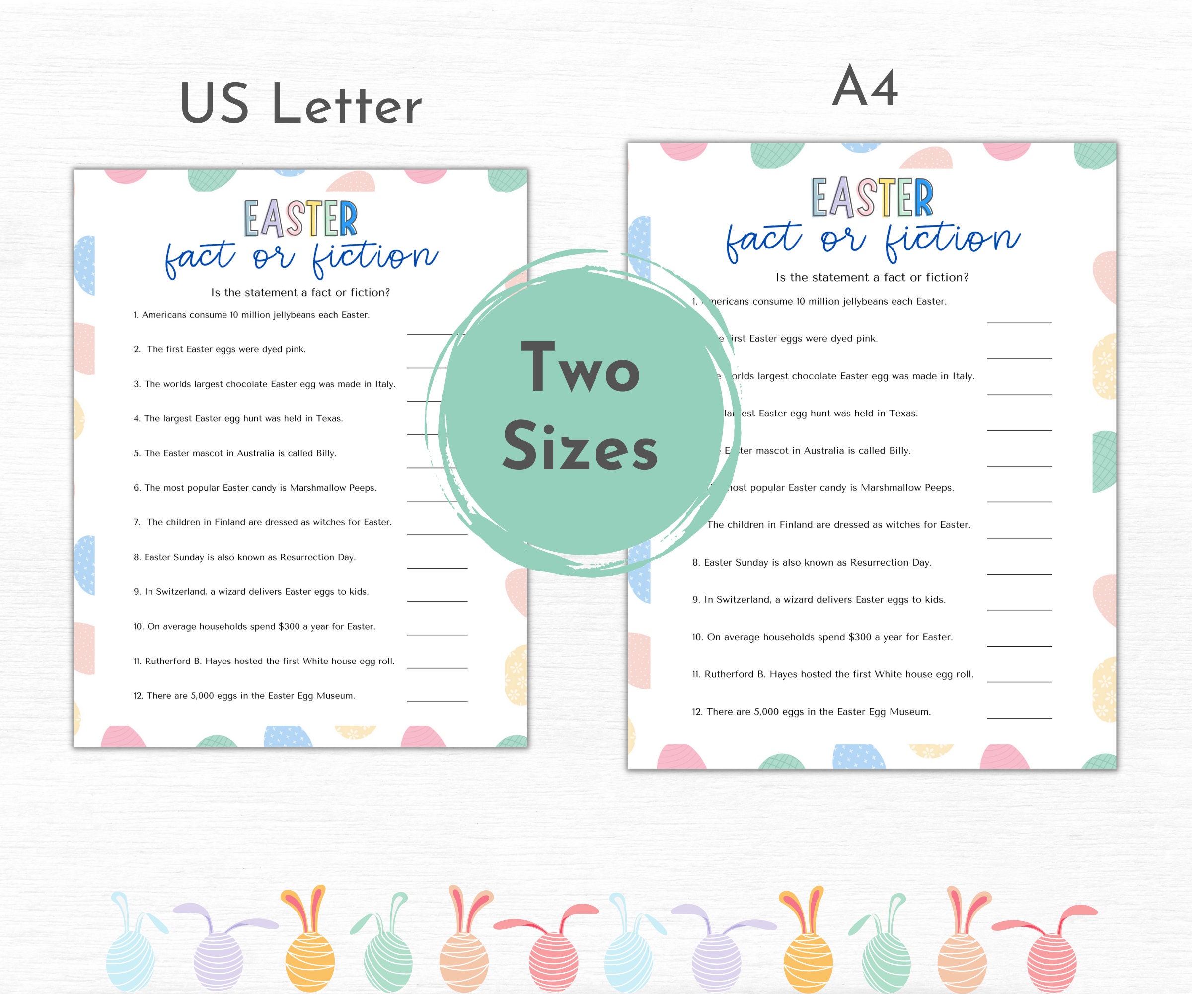 Printable Easter Fact or Fiction Game Family Game Night Easter ...