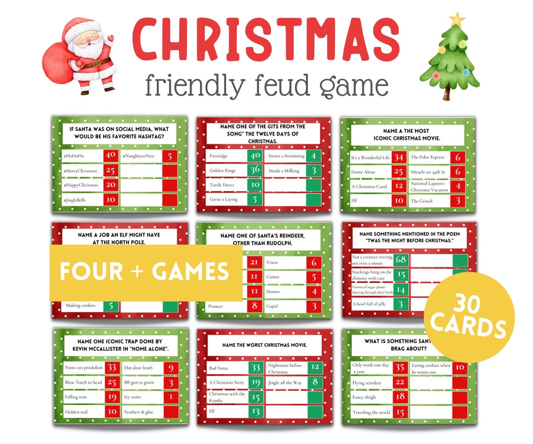 Christmas Friendly Feud | Christmas Party Games | Christmas Trivia ...