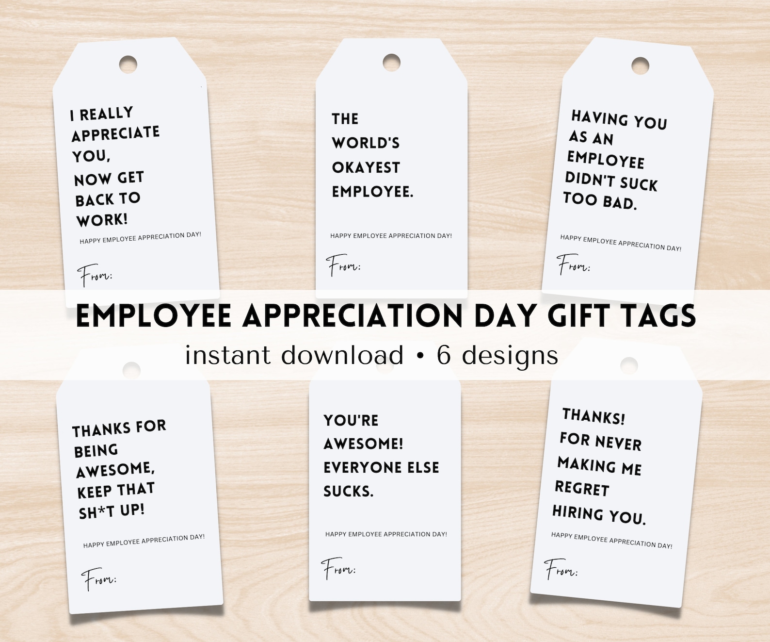Funny Employee Appreciation Gift Tags Staff Appreciation Week Printable ...