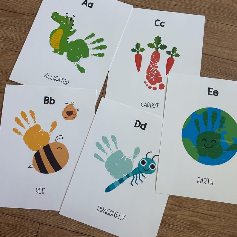 Alphabet Handprint Book | Handprint Art Keepsake | Toddler and ...