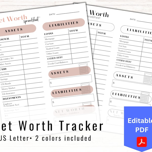 Net Worth Tracker - Etsy