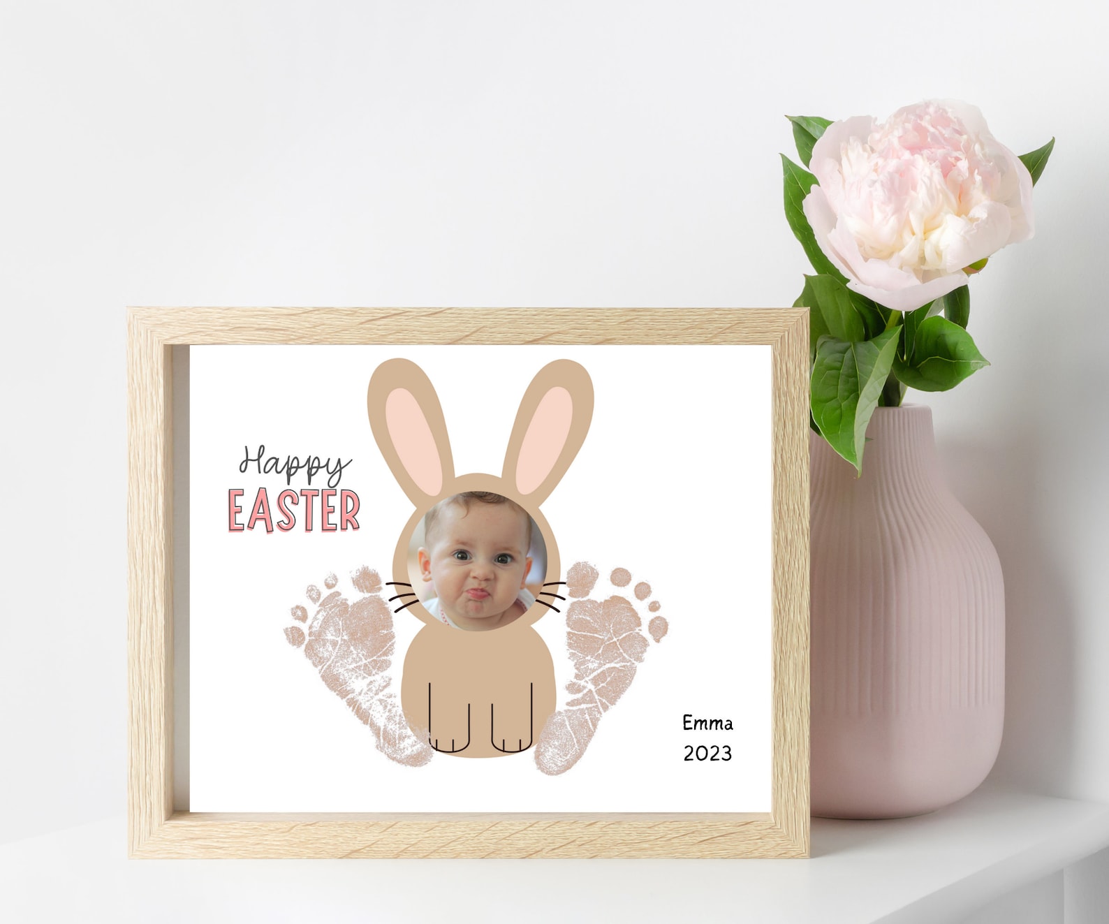 Easter Bunny Footprint Craft Printable Baby First Easter - Etsy