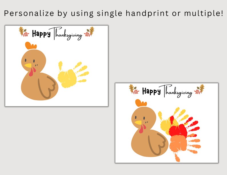 Printable Thanksgiving Handprint Activity Turkey Handprint - Etsy