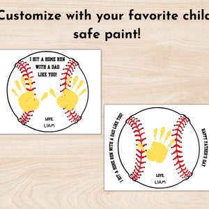 Father's Day Dad Handprint Craft | Printable Baseball Handprint Art ...