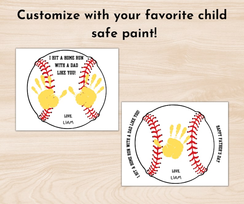 Father's Day Dad Handprint Craft | Printable Baseball Handprint Art ...