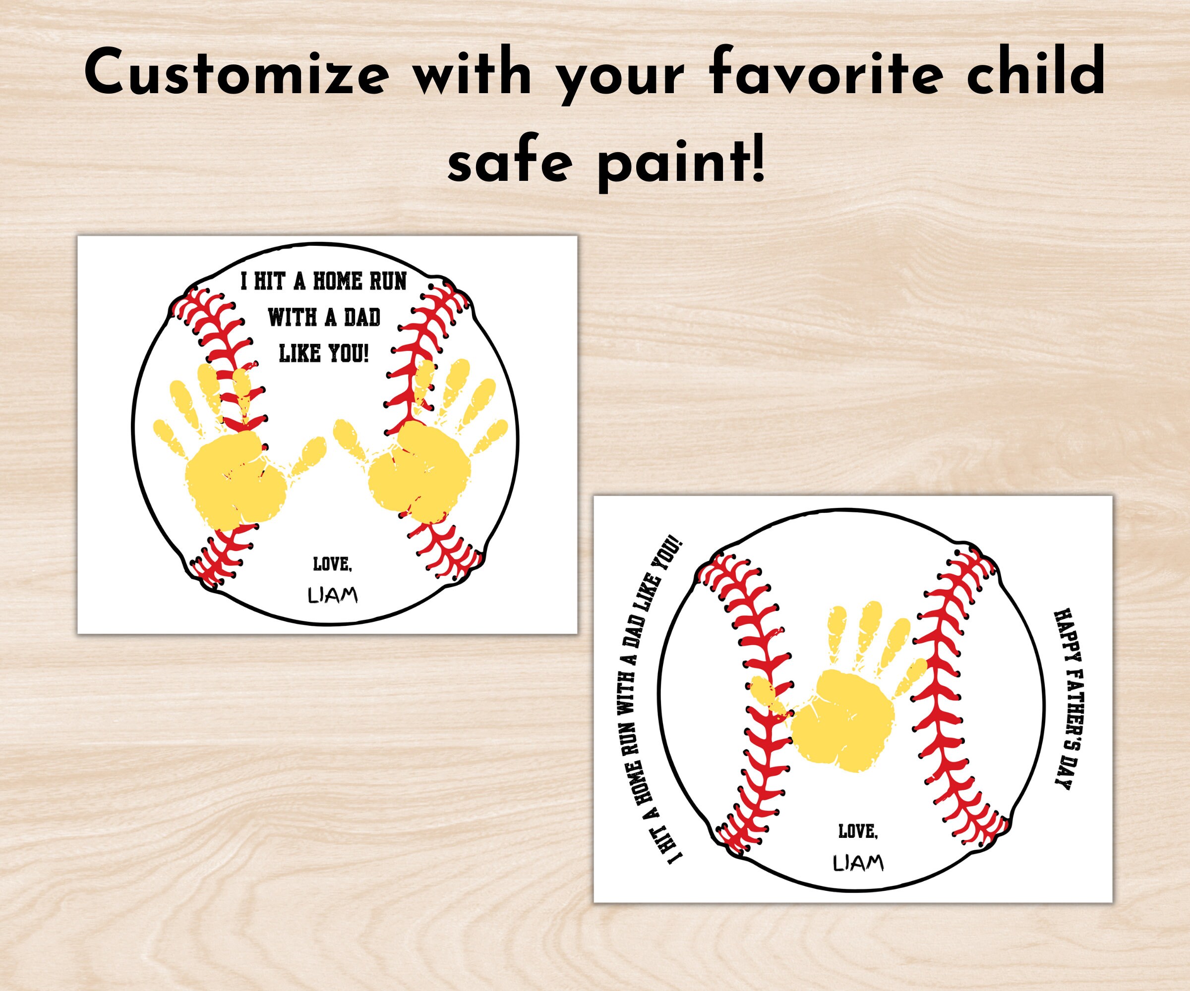 Father's Day Dad Handprint Craft Printable Baseball - Etsy