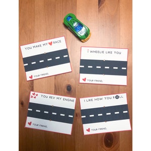 Printable Car Classroom Valentines | Boy Valentines | Race Car ...