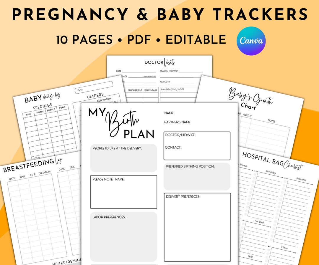 Pregnancy and Baby Checklist Bundle | Pregnancy Planner | Expecting Mom ...